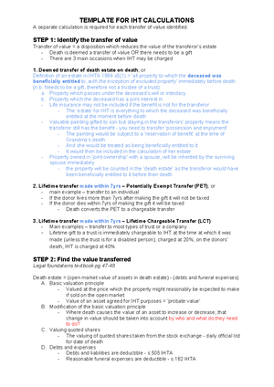 IHT - How to Calculate - Calculating the Value of the Estate (IHT) STEP ...