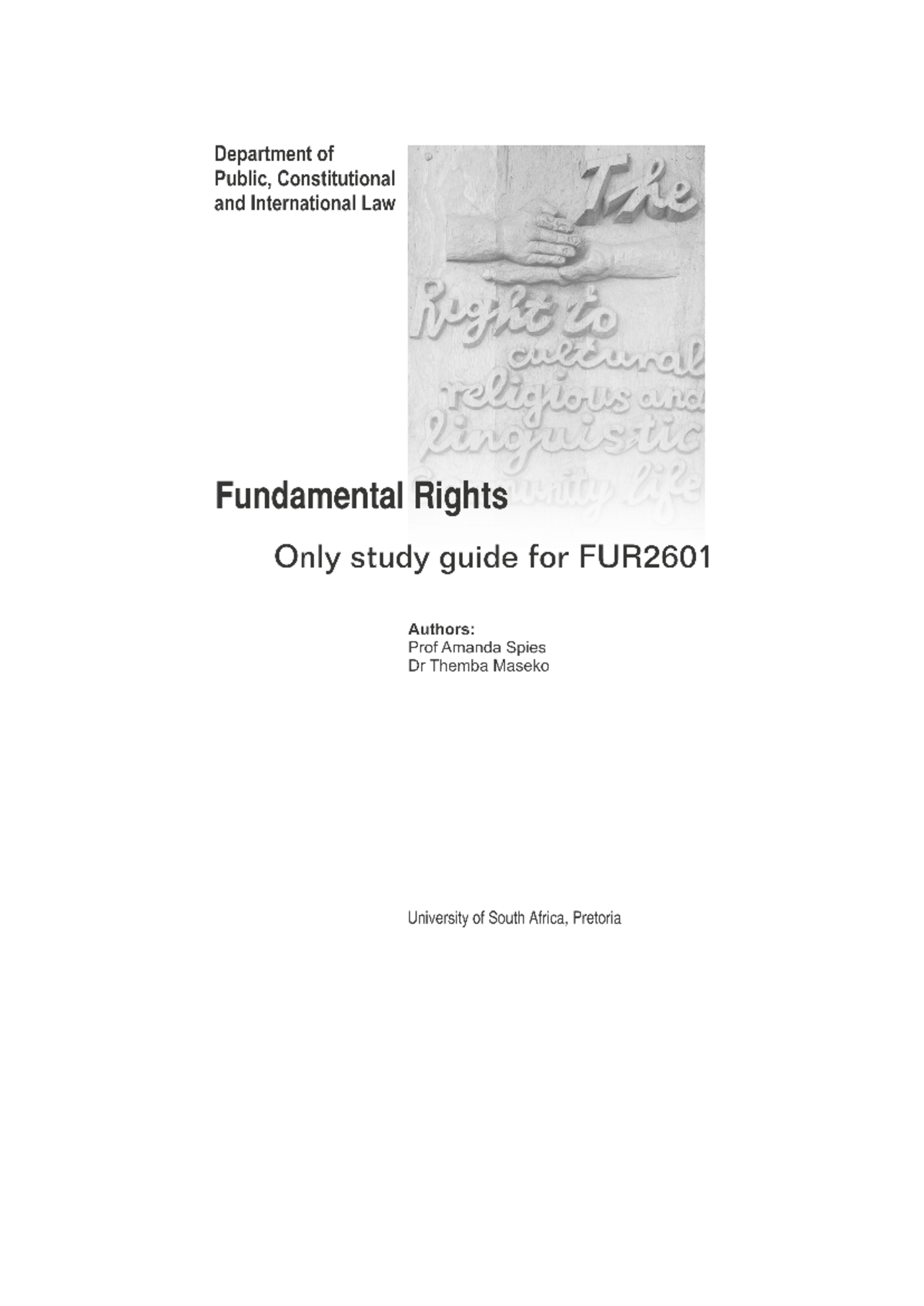 FUR2601 Study Guide - © 2016 University of South Africa All rights ...