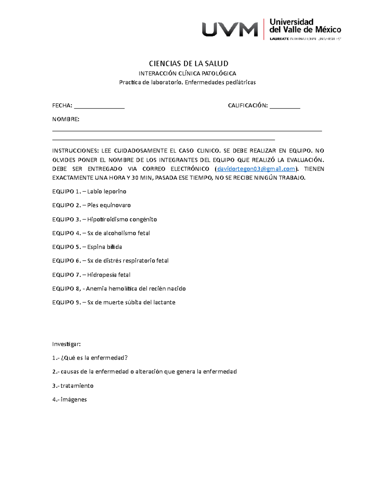 Copia de practica enfermedades pediatricas - CIENCIAS DE LA SALUD ...