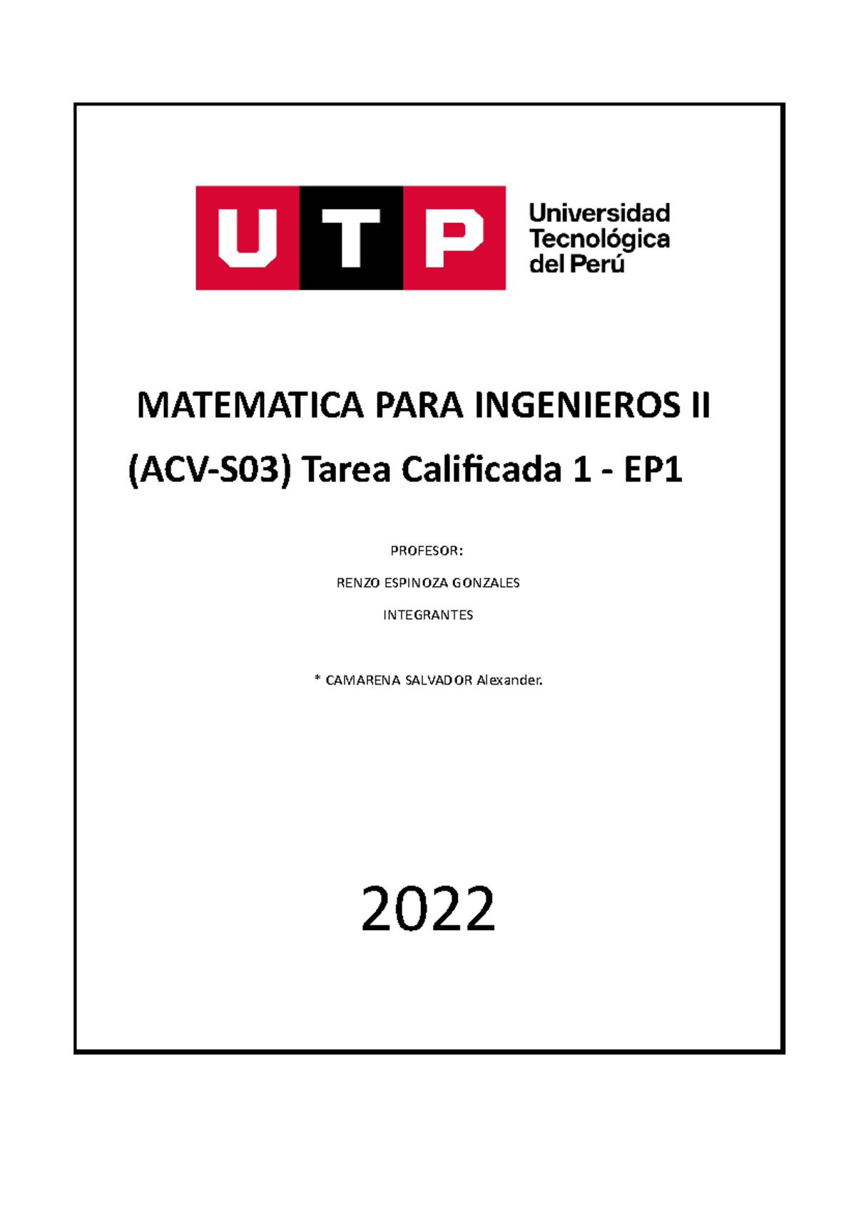 S09.s2 – Taller N°5 - CGT G1 - MATEMATICA PARA INGENIEROS II (ACV-S03) Tarea Calificada 1 - EP ...