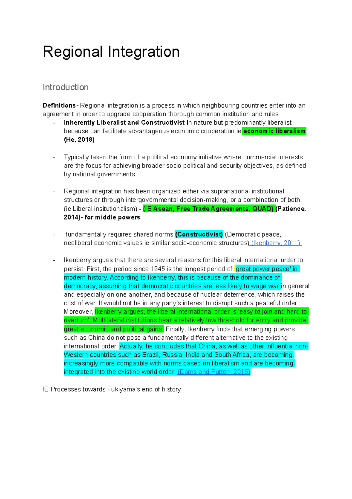 Regional Integration Notes - Regional Integration Introduction ...