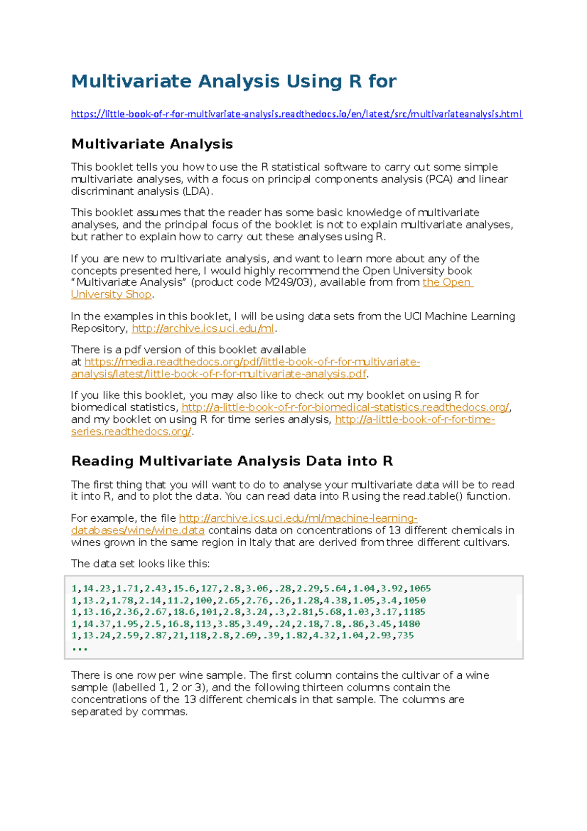 2.5 Multivariate Analysis Using R for - Multivariate Analysis Using R for - Studocu
