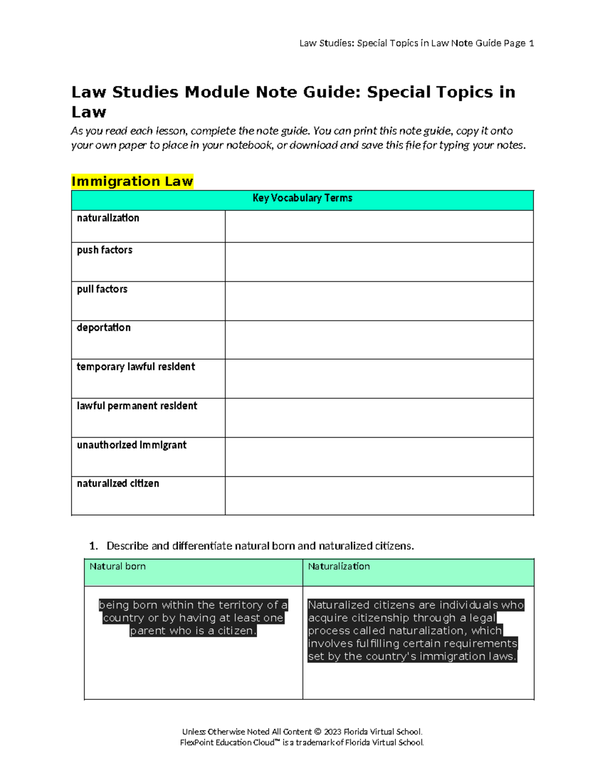 Special topics in law module note guide - Law Studies Module Note Guide ...