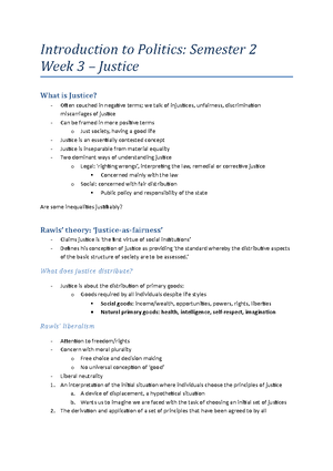 Politics summary ch2 - Key Themes and Topics in Chapter 2: 1. Political ...
