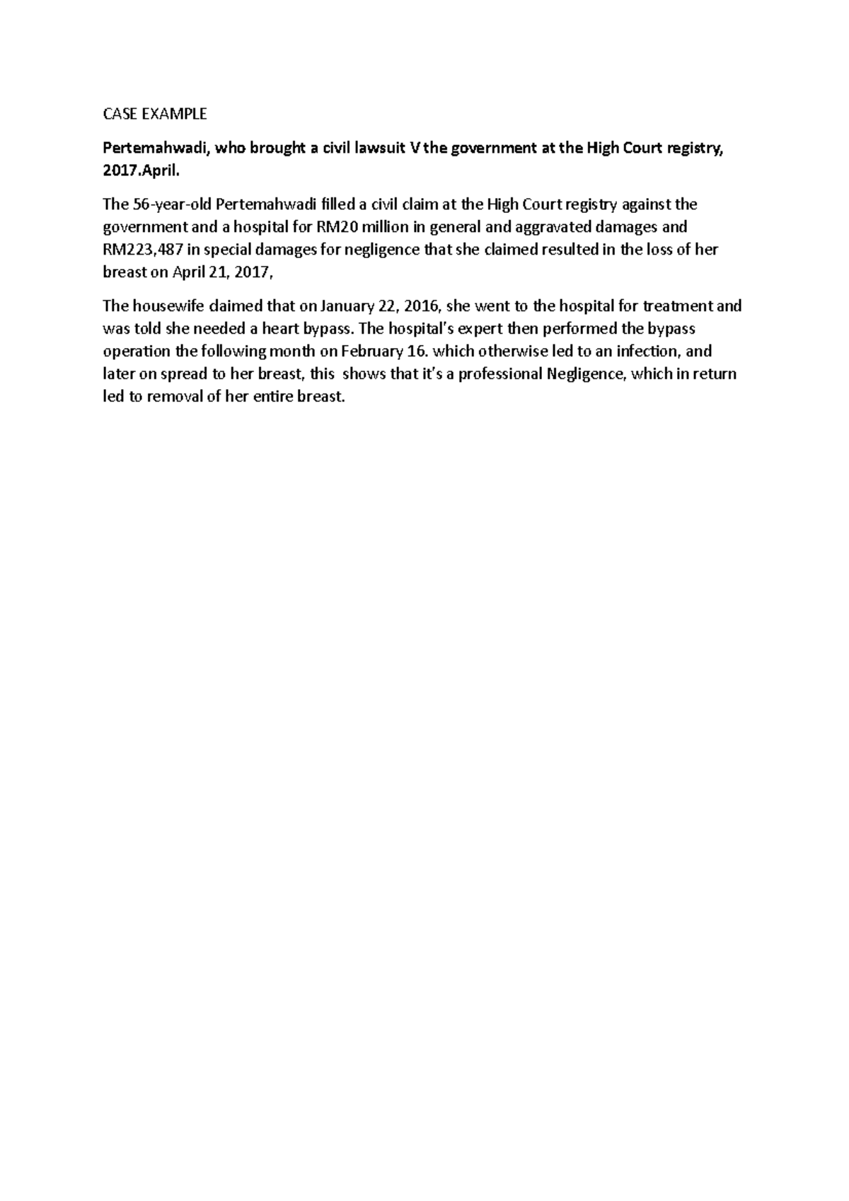 CASE Example - Please give me the requirements - CASE EXAMPLE ...
