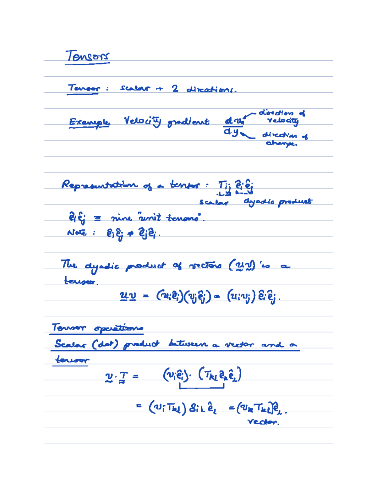 L2 Notes 11Jan - tensors Lensor scalar 2 directions f direction of ...