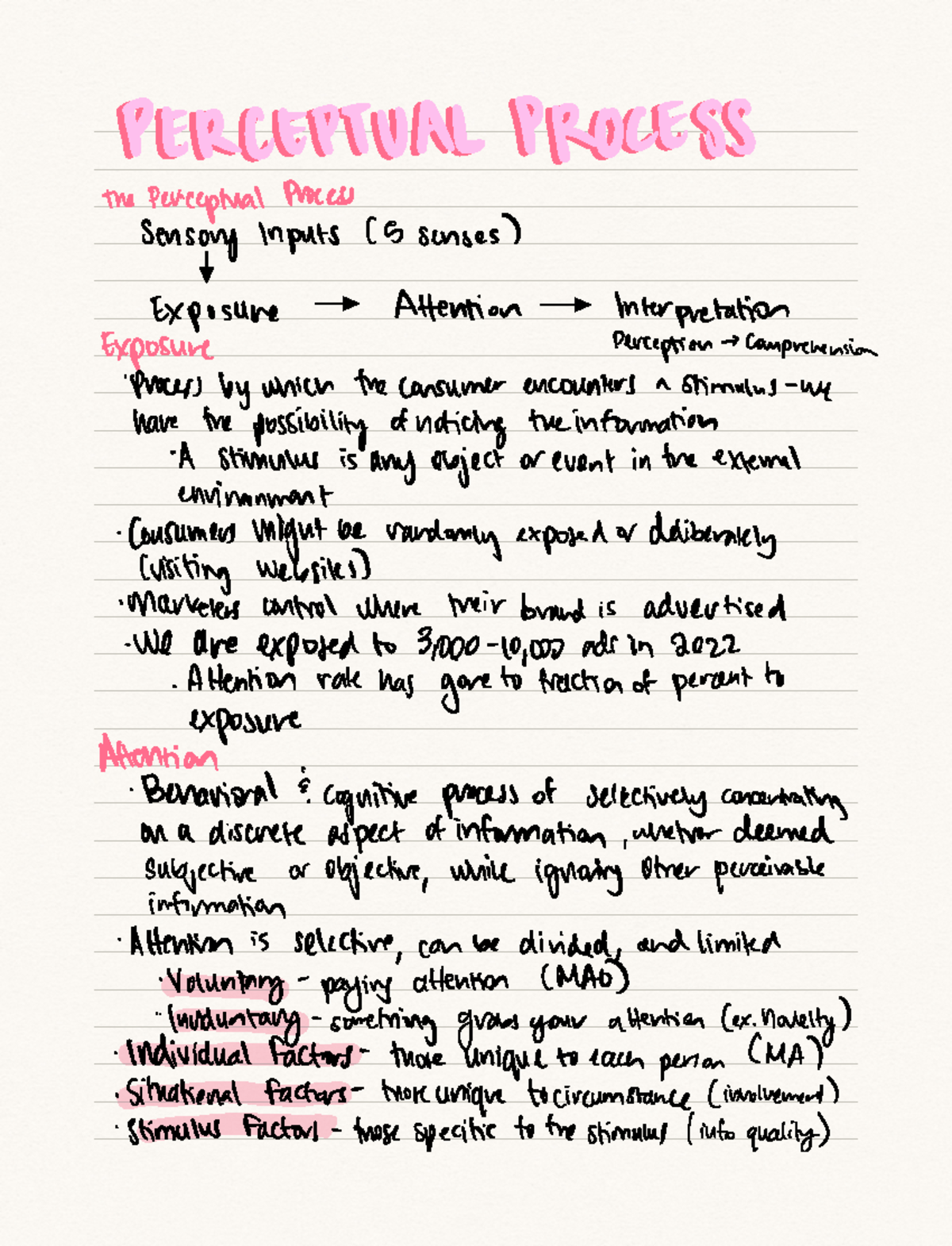 Perceptual Process - PERROEEPPITWAALL PROCESS the Perceptual Process ...