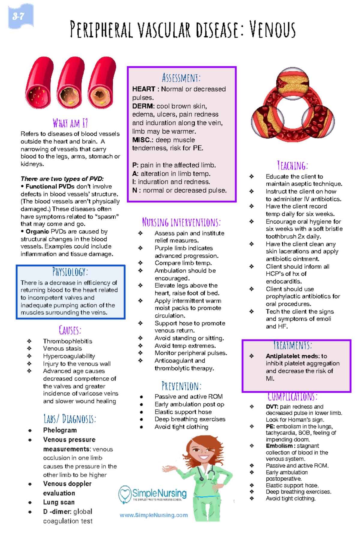 Peripheral Vascular Disease - Venous - What am I? Refers to diseases of ...