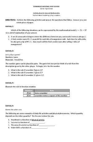 Activity Sheet-Operations on Functions - DUMANGAS NATIONAL HIGH SCHOOL ...