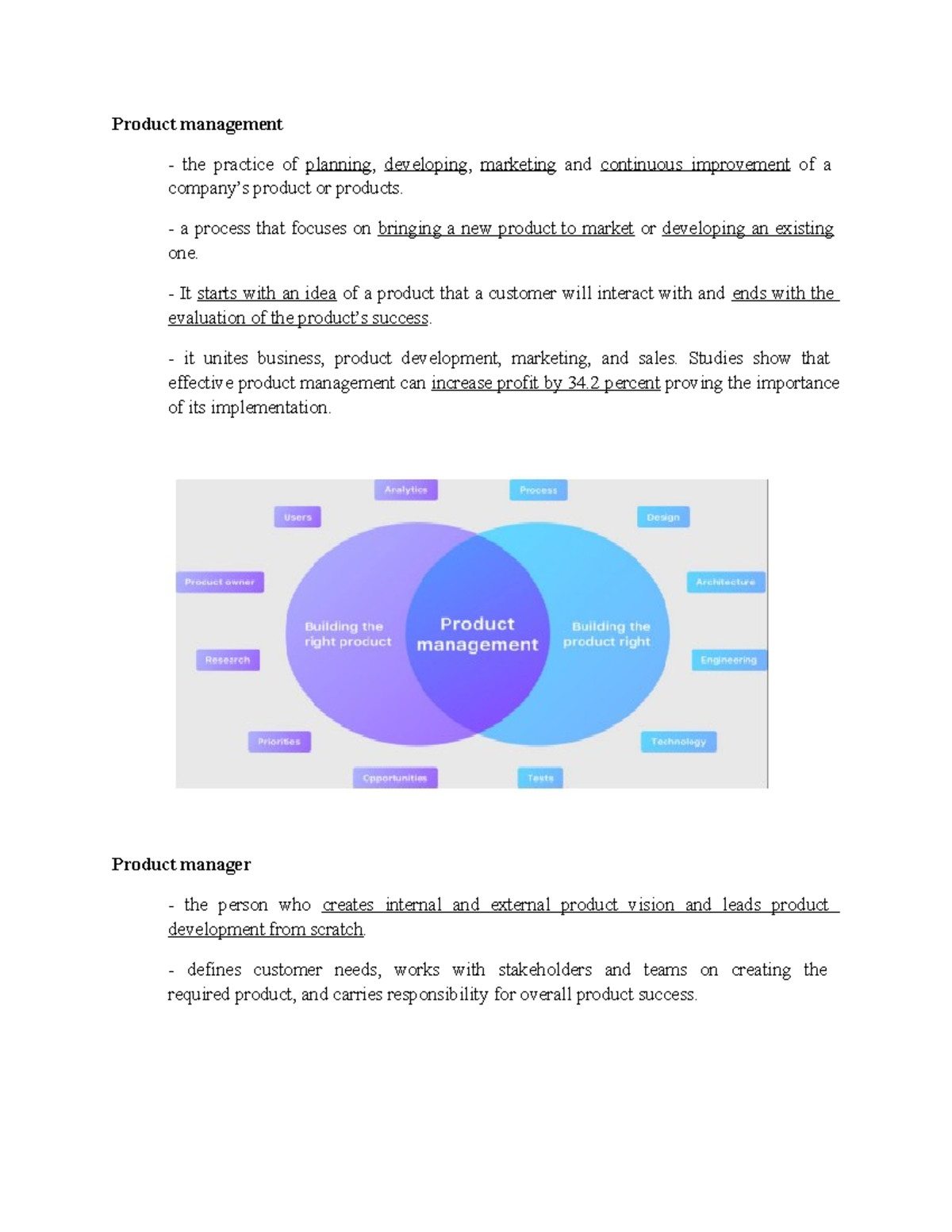 Prelim (Product Management) - Product management the practice of ...
