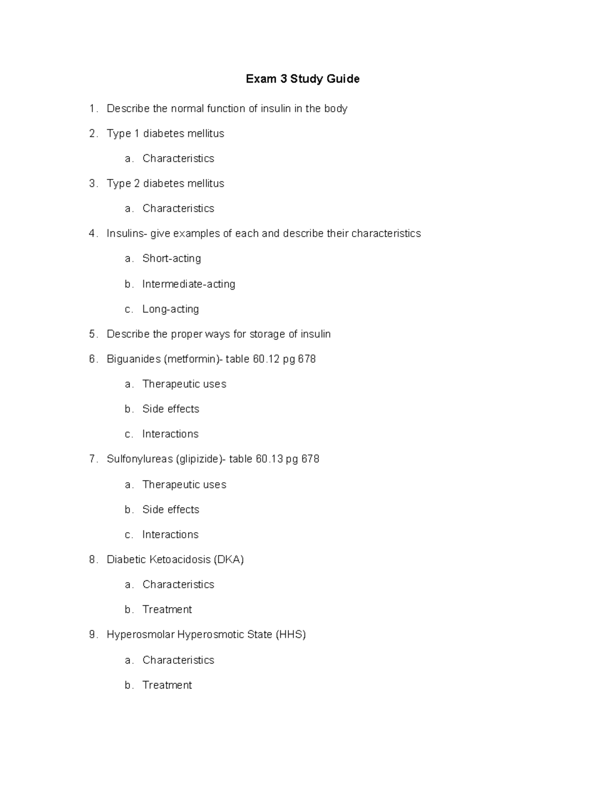 Exam 3 Study Guide - Exam 3 Study Guide Describe the normal function of ...
