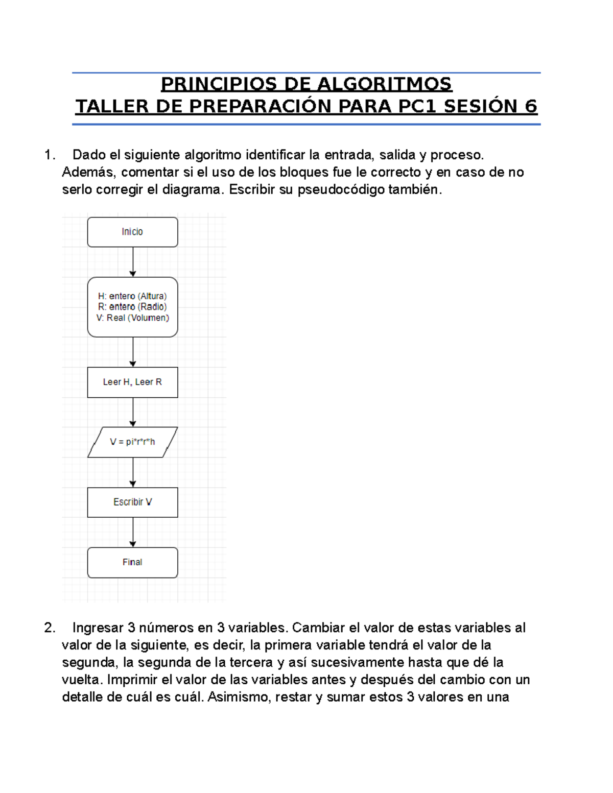 Semana 5 - Sesion 3 - EJERCISIOS PARA PC - PRINCIPIOS DE ALGORITMOS ...