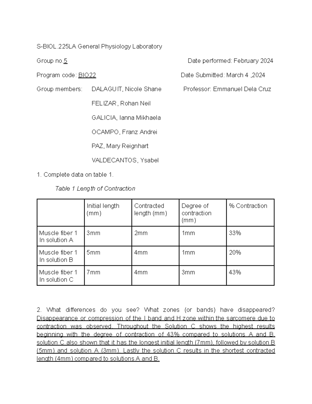 Observation of skeletal Muscle Fiber - S-BIOL General Physiology ...
