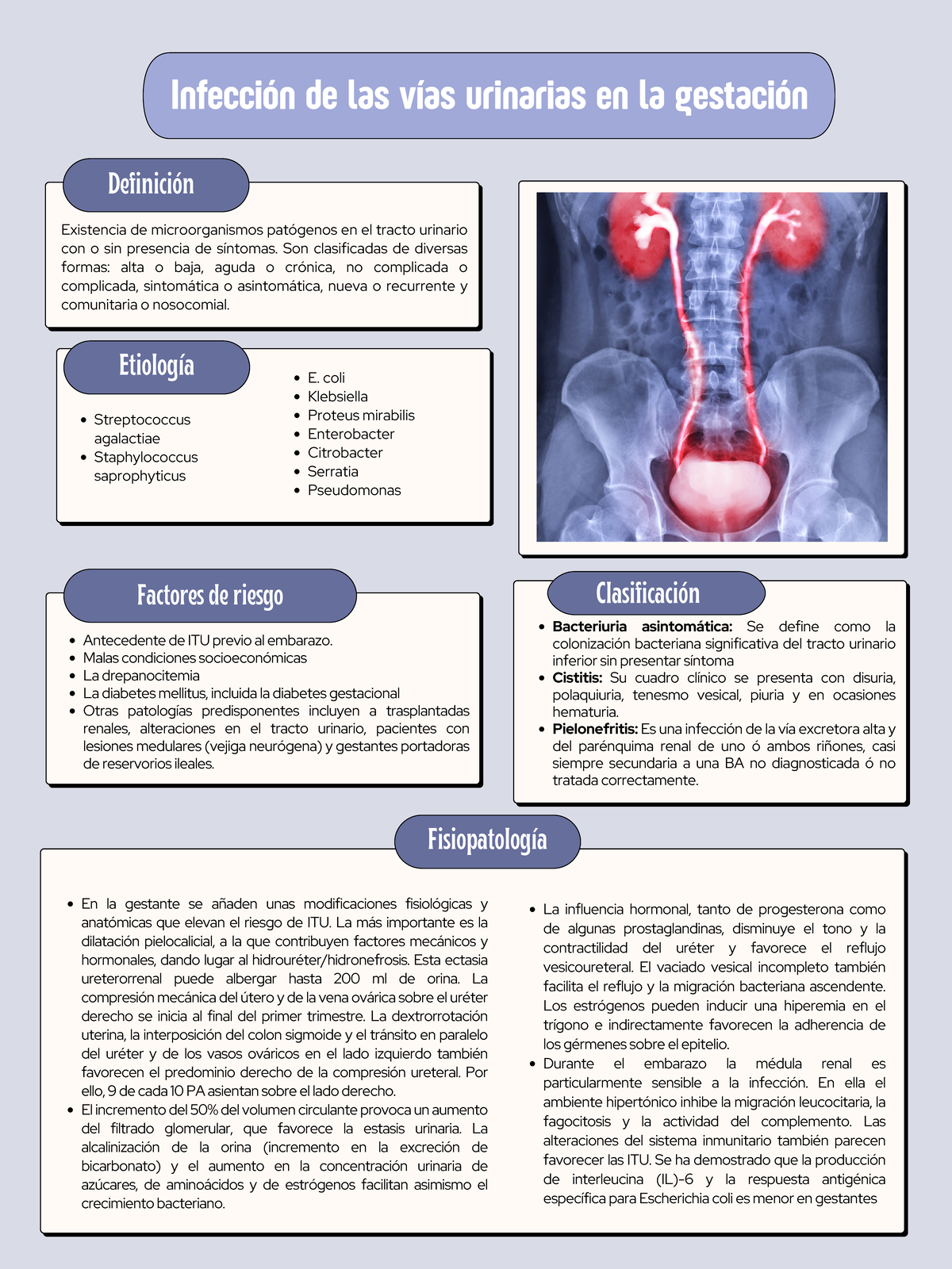 Organizador gráfico de IVU gestacional, oligo hidramnios ...