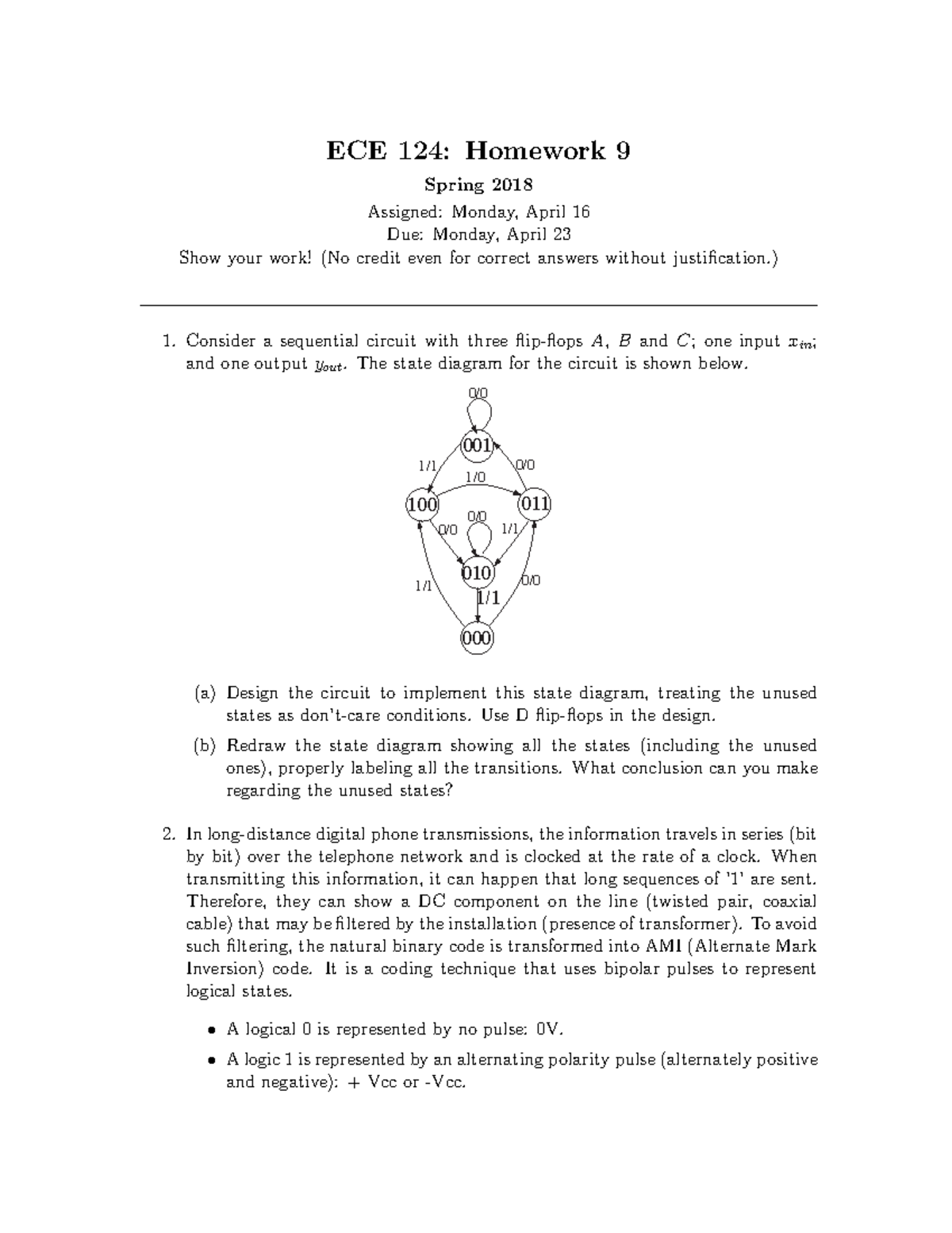 124 S18 HW9 - Homework 9 - ECE 124: Homework 9 Spring 2018 Assigned ...