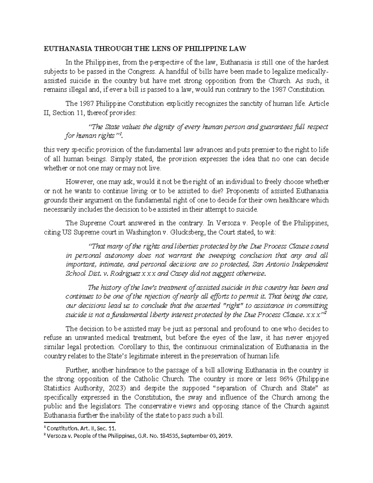 Philo-of-law - sdfs - EUTHANASIA THROUGH THE LENS OF PHILIPPINE LAW In ...