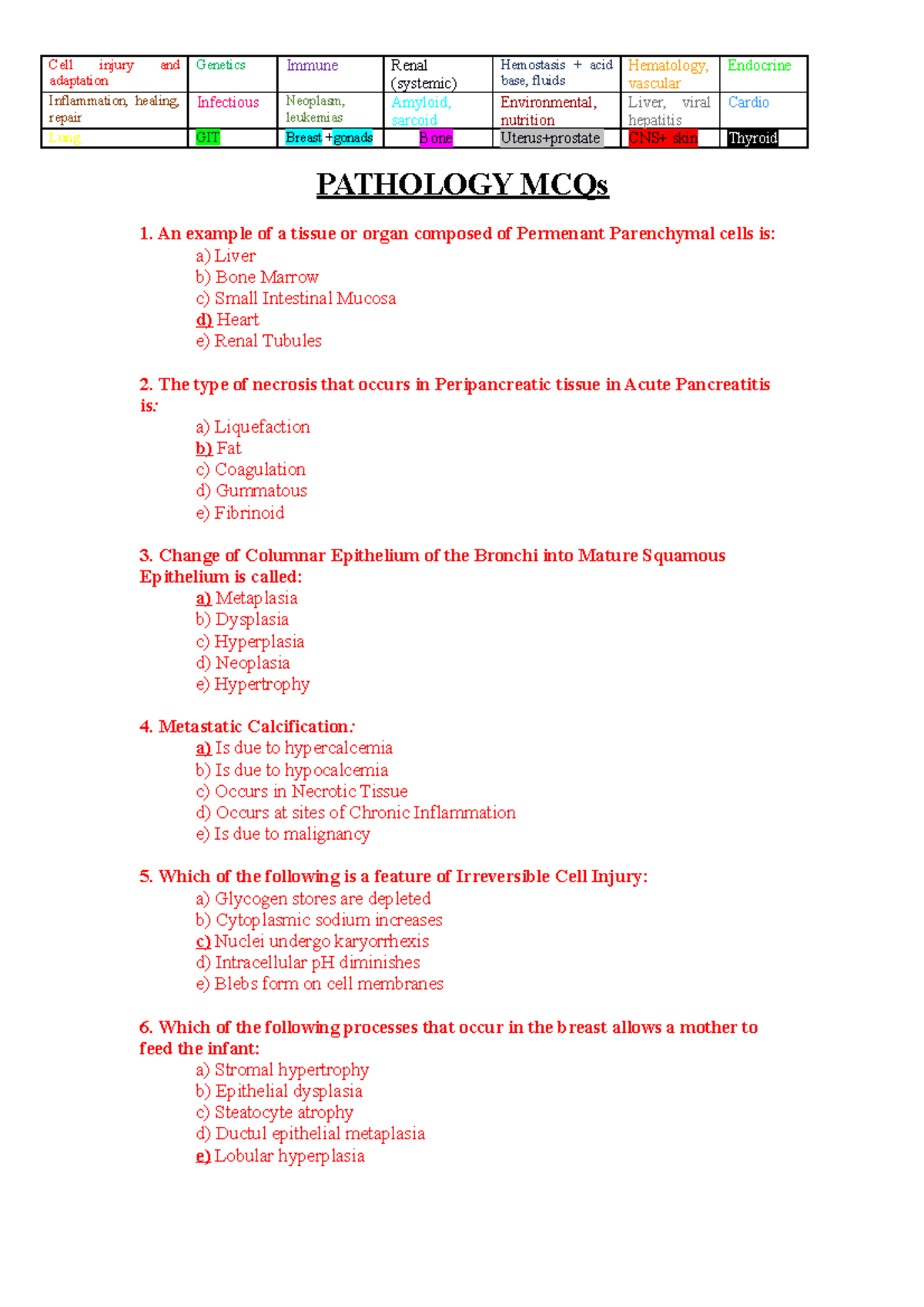 EXAM Pathology Doc - Xh hbyfjh - adaptation (systemic) base, fluids ...