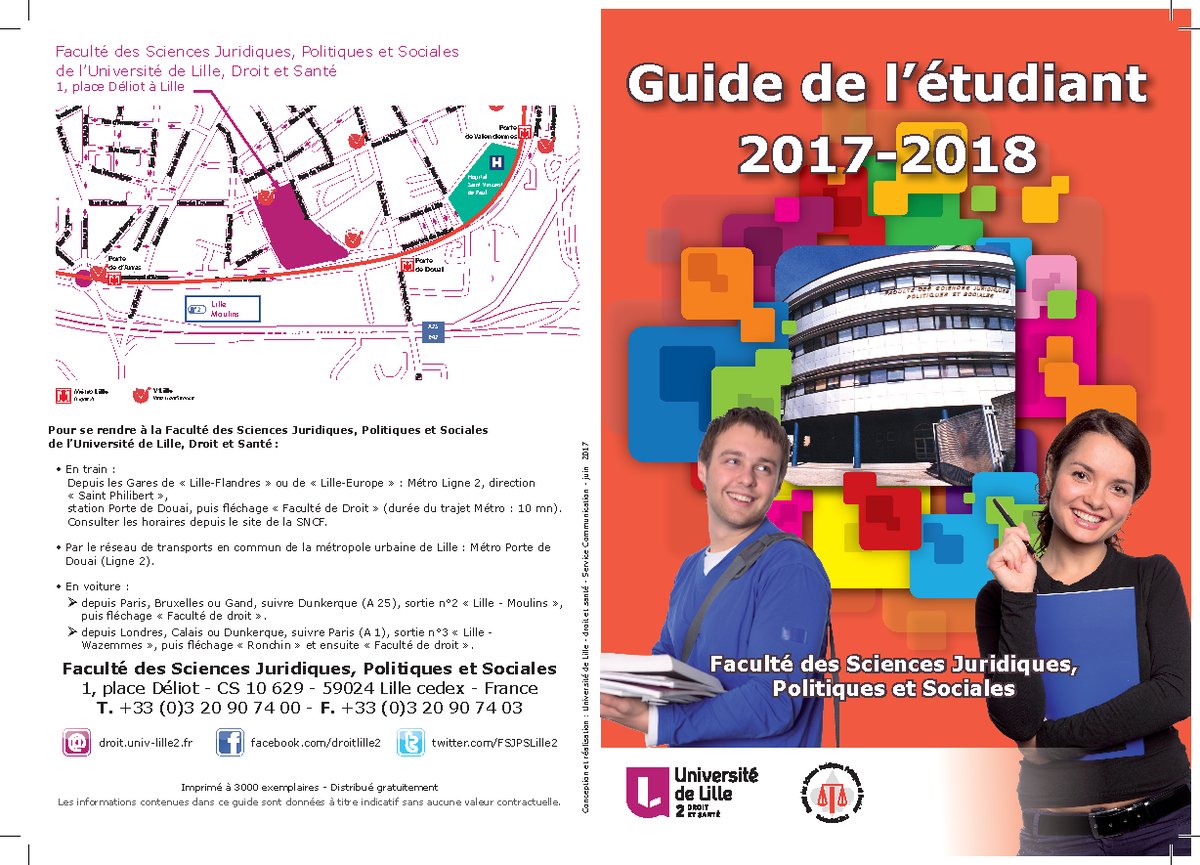 Guide Etudiant Droit 2017 - Faculté des Sciences Juridiques, Politiques et Sociales de l ...