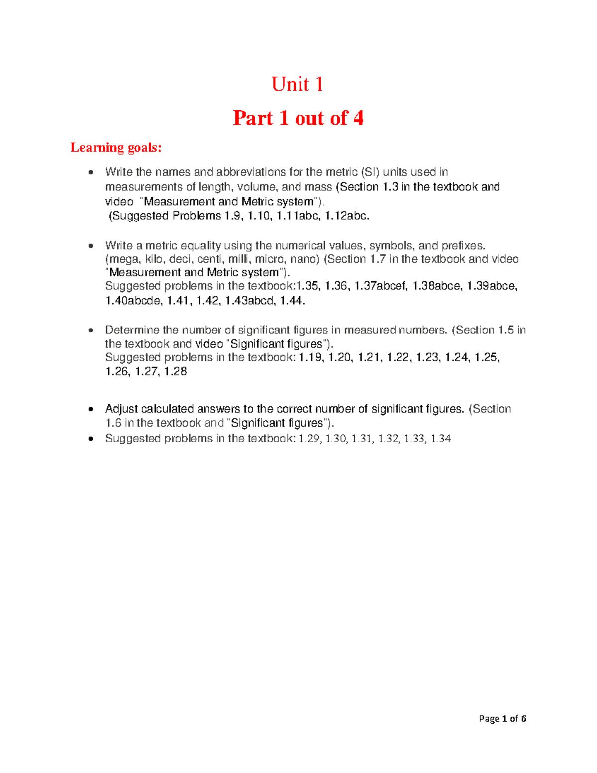 Lecture Notes Unit 1 Part 1 Out Of 4 Unit 1 Part 1 Out Of 4 Learning