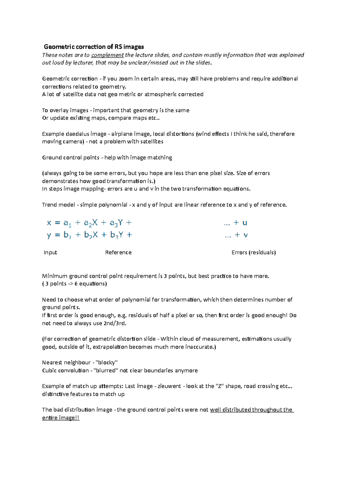 Geometric Correction Notes - These notes are to complementGeometric ...