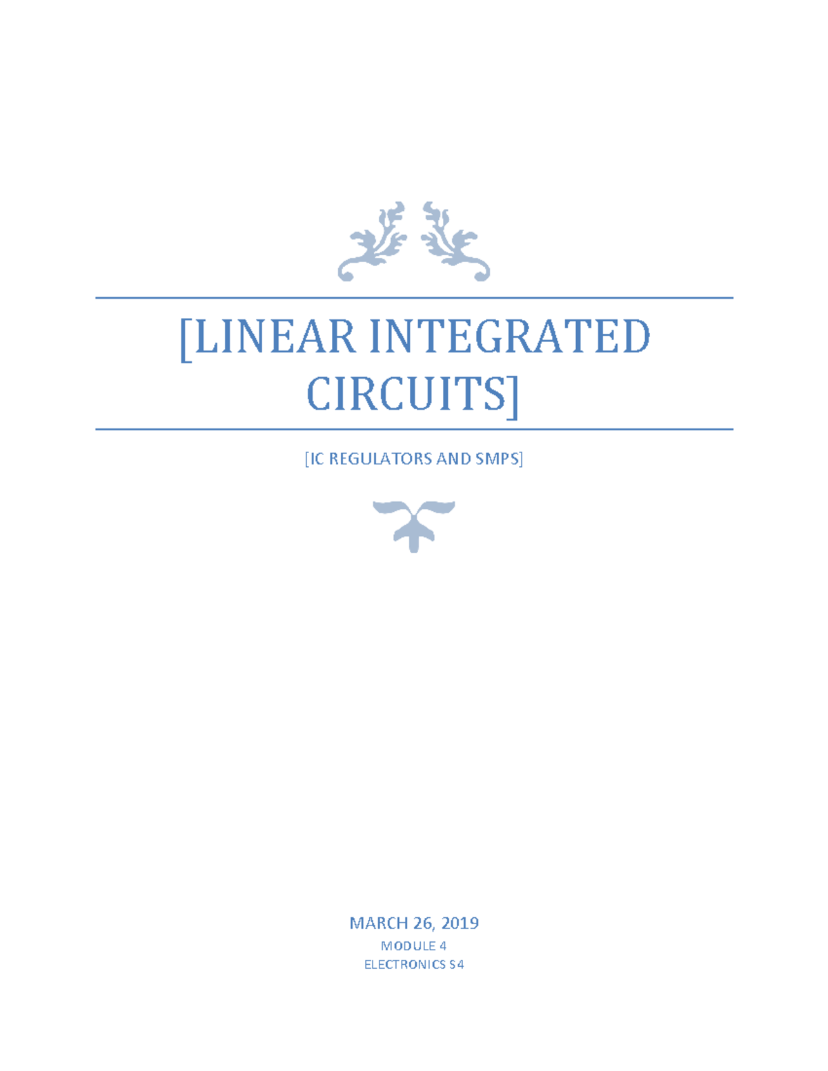 LIC MOD 4 - Its lecture notes - [LINEAR INTEGRATED CIRCUITS] [IC ...