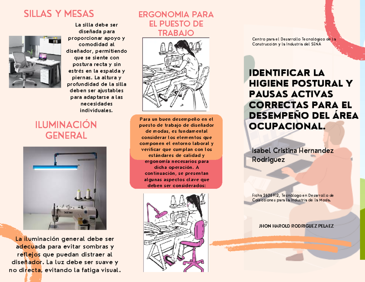 Identificar la higiene postural y pausas activas correctas para el ...