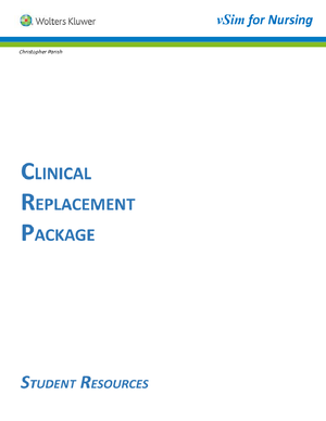 V Sim Clinical Replacement Packet for Students Edith Jacobson - Edith ...