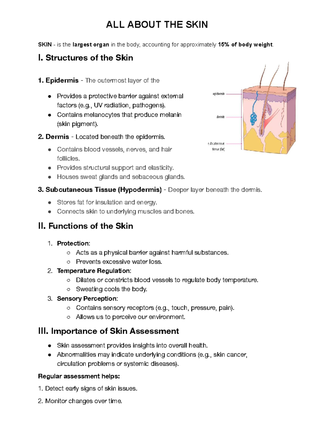 All About The Skin - Basics of Anatomy and Physiology (Module/Handout ...