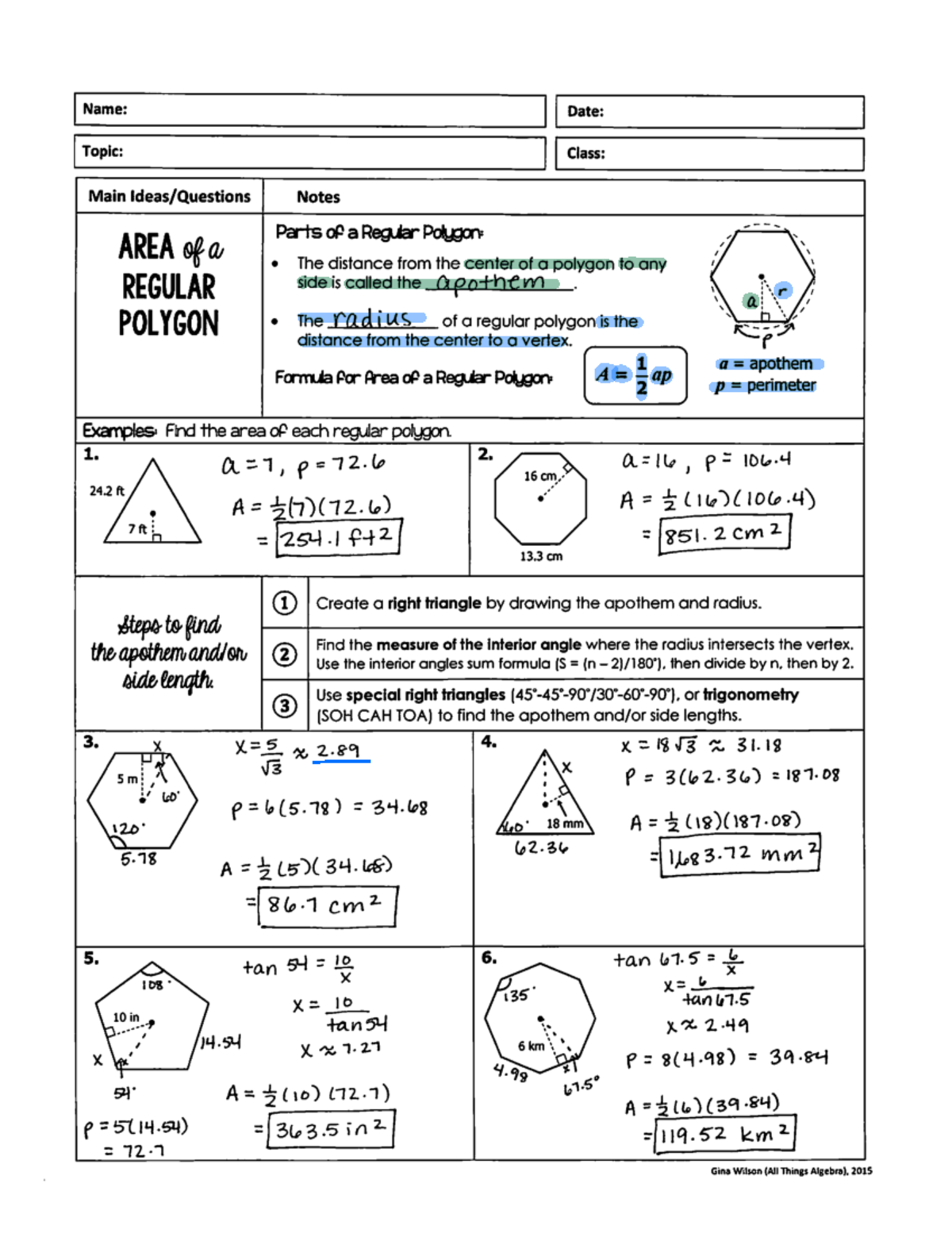 Key Volume and Surface Area Day 2 Notes - Studocu