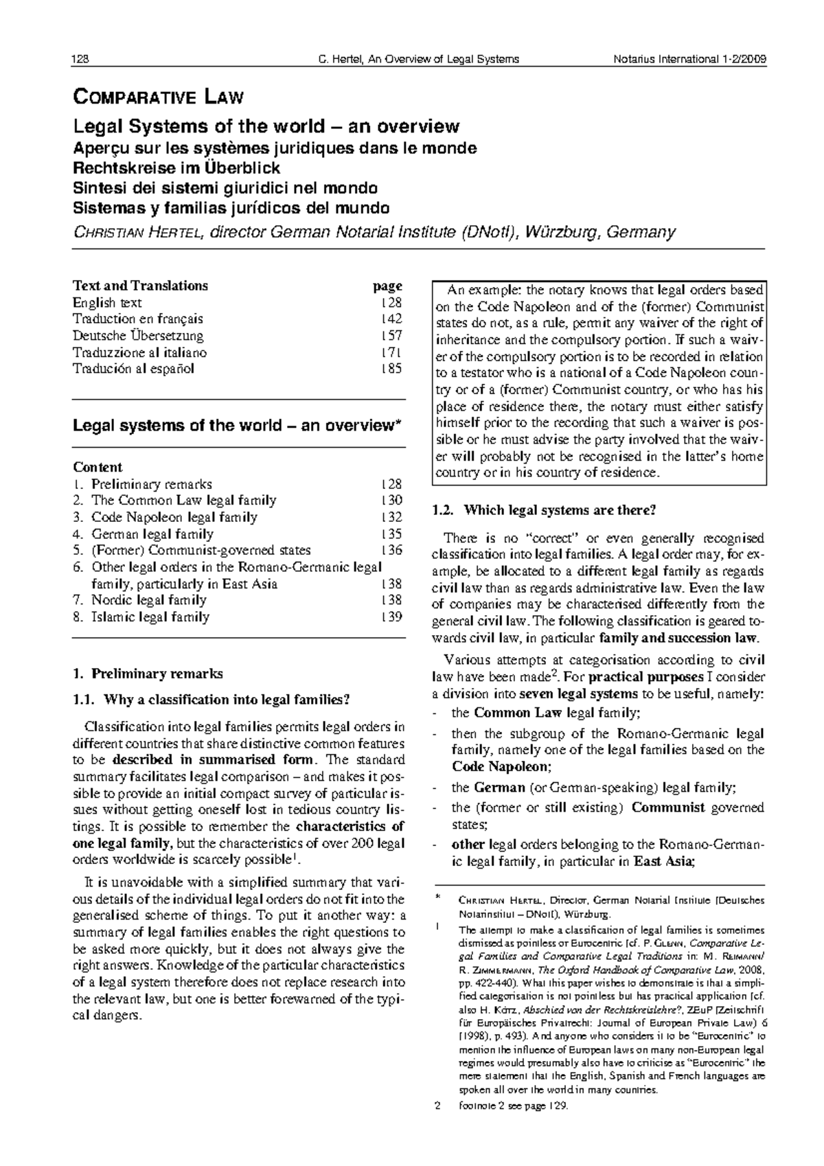 Overview of legal systems - 128 C. Hertel, An Overview of Legal Systems ...