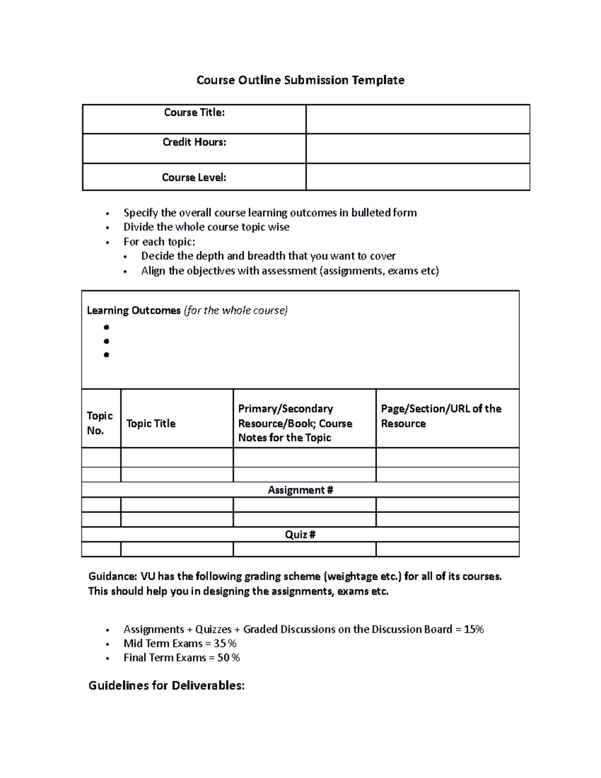 Content Outline Submission Template - Course Outline Submission ...
