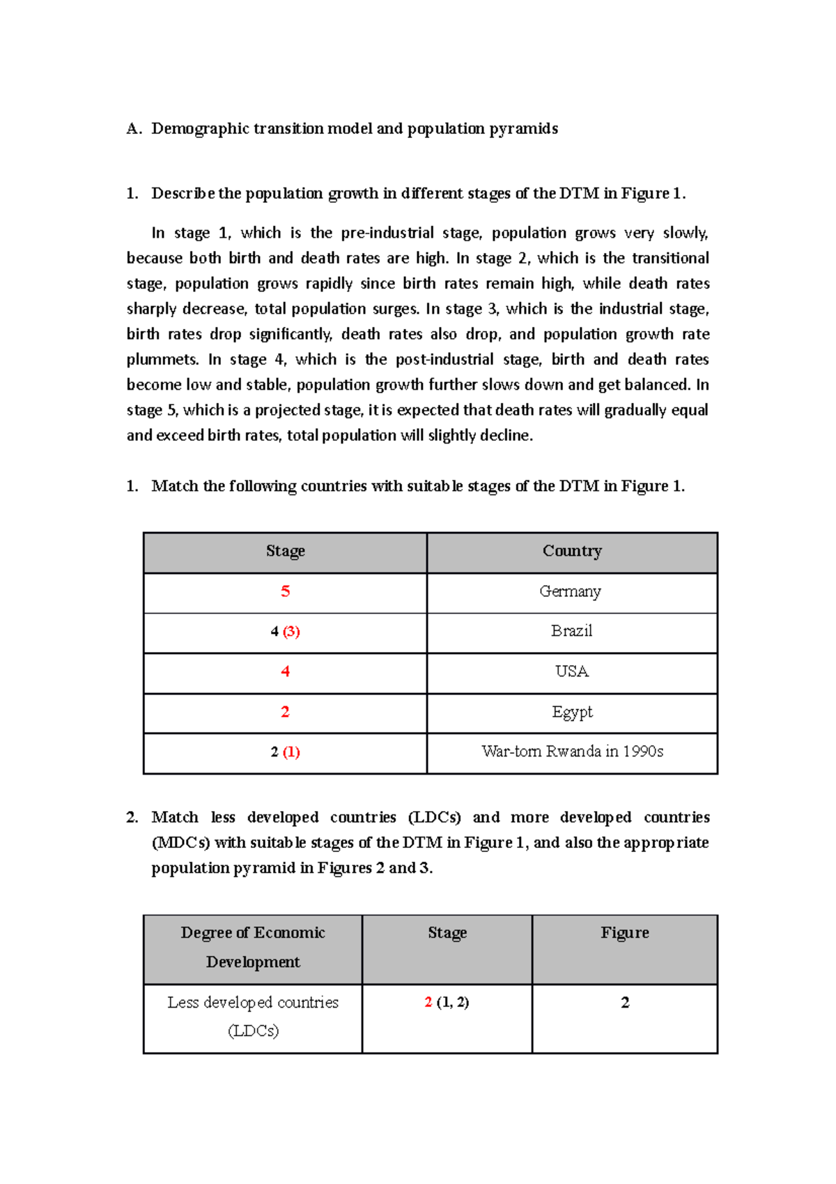 GEOG1016 assignment 1 (final version) - A. Demographic transition model ...
