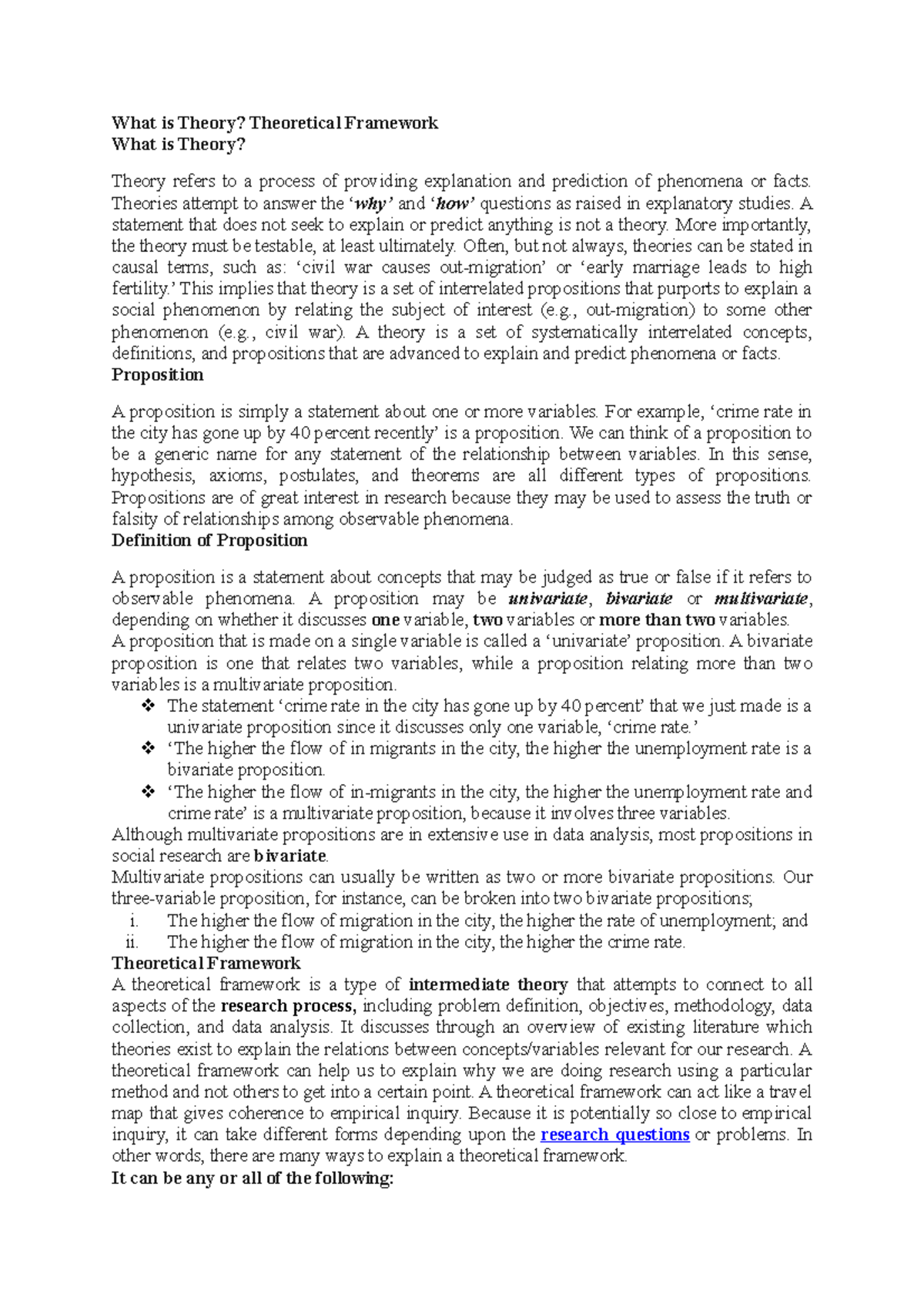 IS Workshop Note -1 - What is Theory? Theoretical Framework What is ...