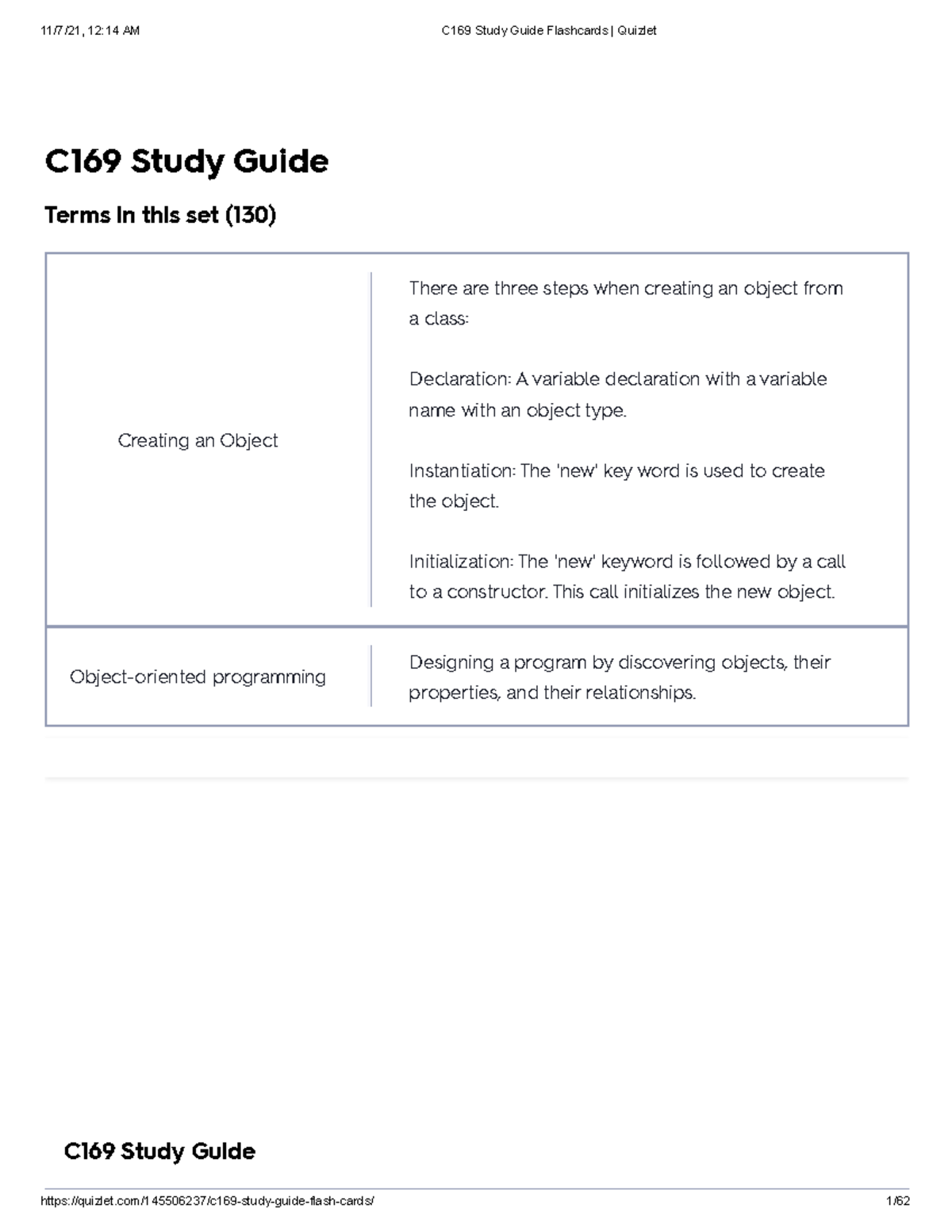 C169 Study Guide Flashcards Quizlet - C169 Study Guide Terms in this set (130) Creating an ...