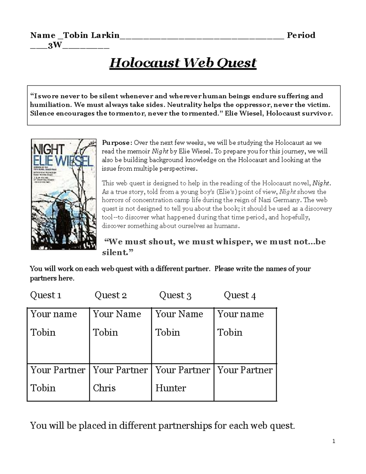 Copy of Copy of Night Webquest - Name Tobin Larkin ...