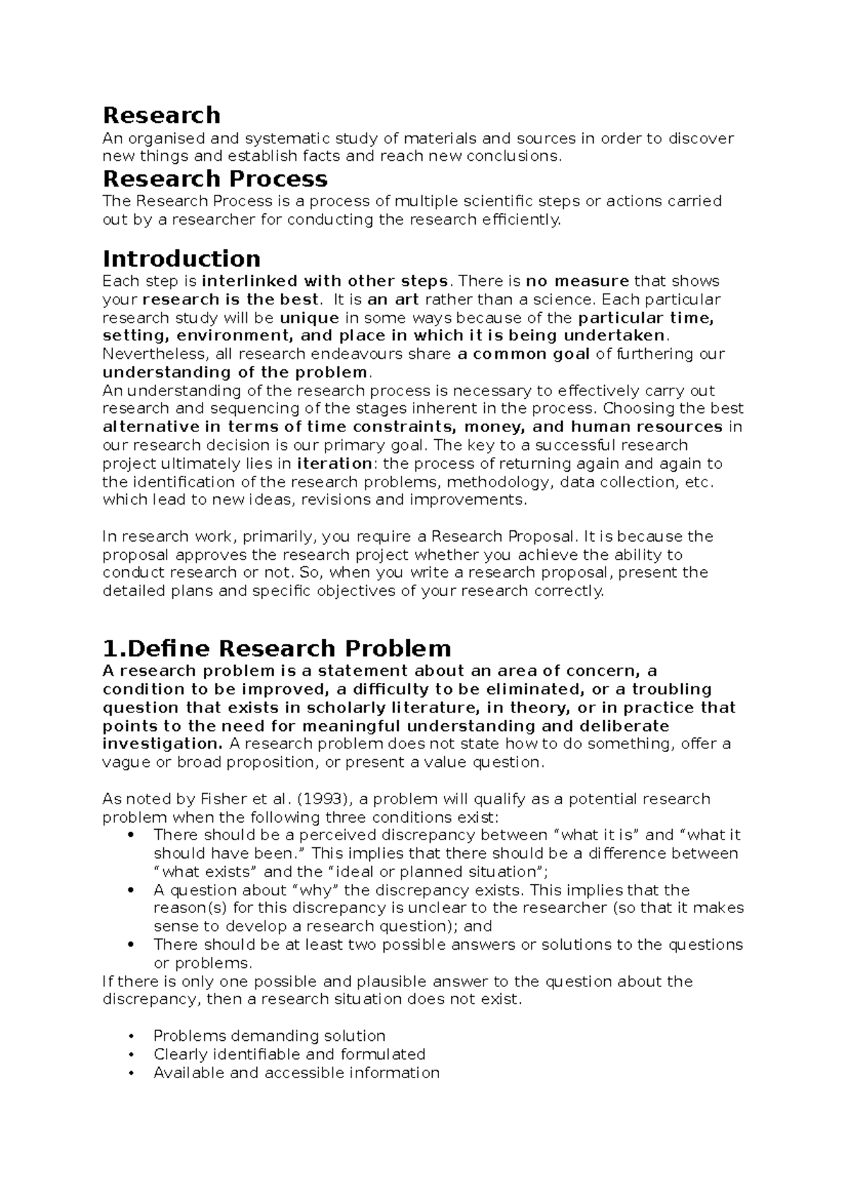 Research Steps Notes - Research An organised and systematic study of ...