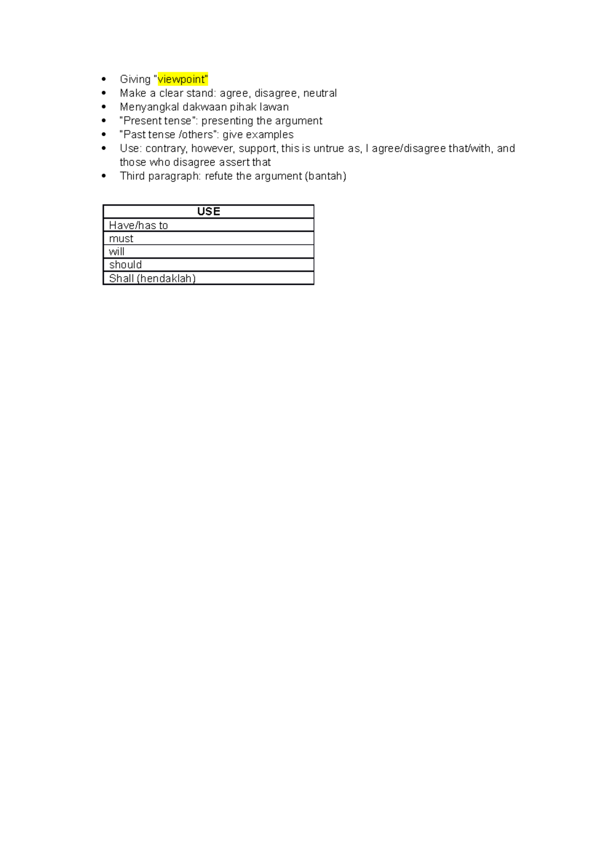 Argumentative essay (Example) muet - Giving “viewpoint” Make a clear ...