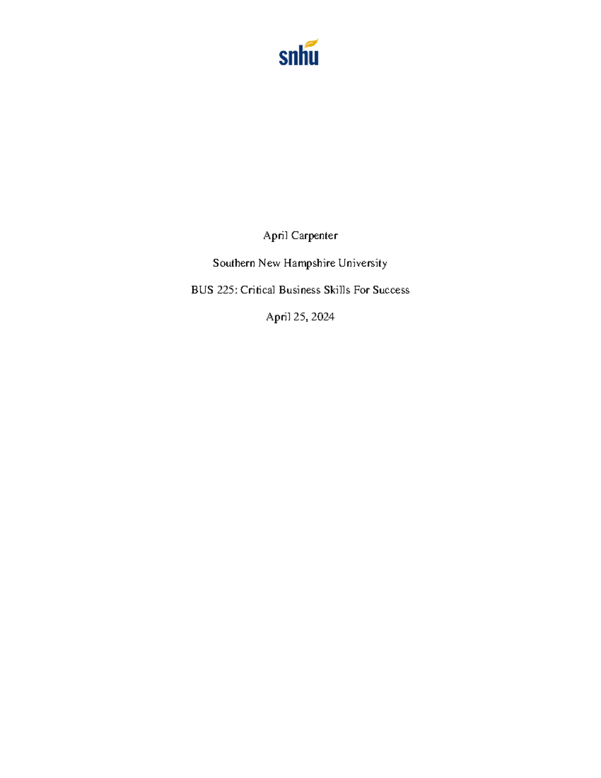 8-1 Project - 8-1 - April Carpenter Southern New Hampshire University ...