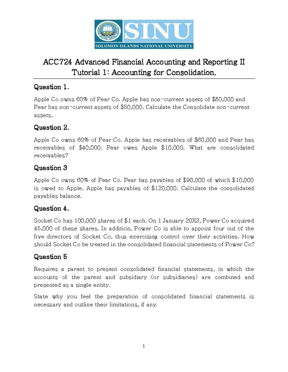 Tutorial 1 Warning Tt Undefined Function 32 Acc 724 Advanced Financial Accounting And