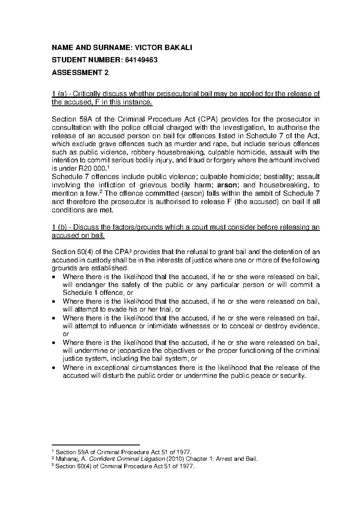 Assessment 2 - assignment - NAME AND SURNAME: VICTOR BAKALI STUDENT ...