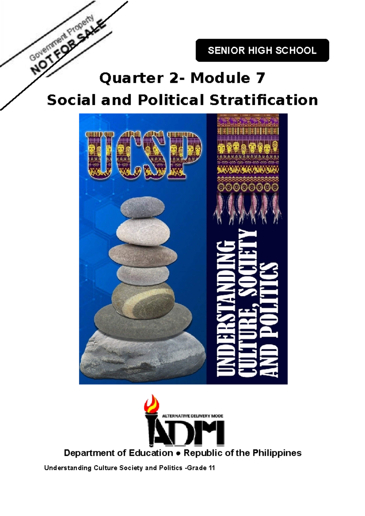 UCSP-Quarter 2-Module 7 - Quarter 2- Module 7 Social and Political Stratification Department of ...