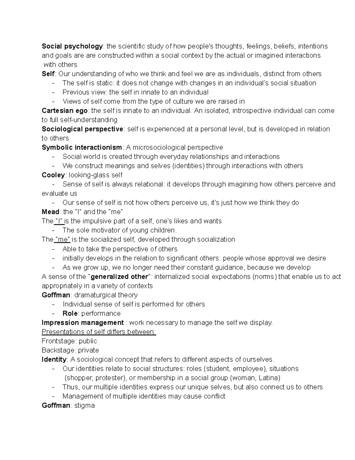 Sociology Chapter 10 - Social psychology: the scientific study of how ...