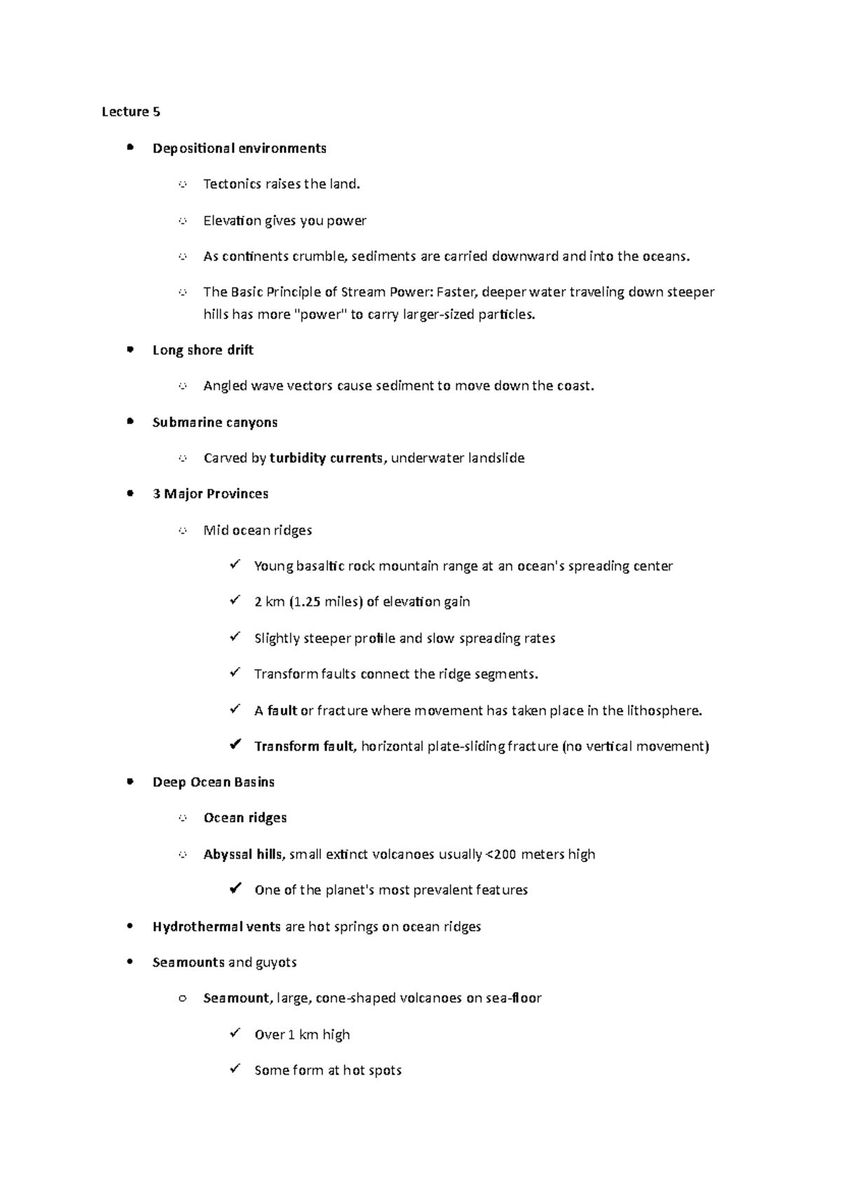 Earth 4 - Lecture 5 & 6 - This material will help you to enhance your knowledge. - Lecture 5 ...