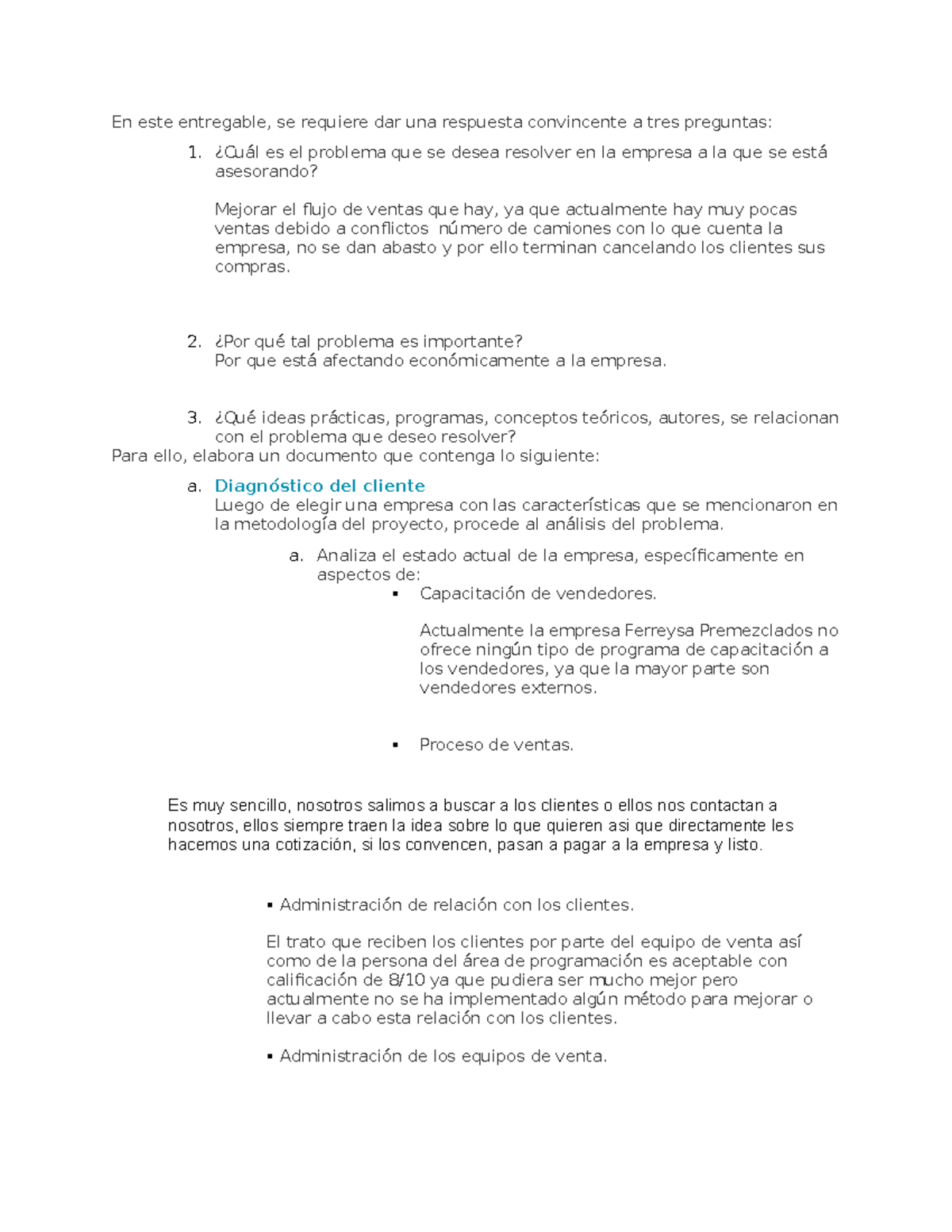 FASE 2 Proyecto Ventas - En este entregable, se requiere dar una ...