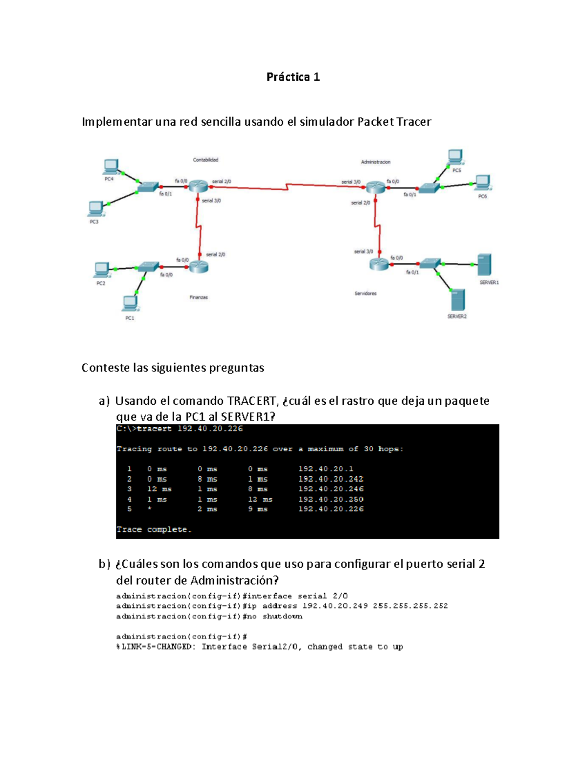Parcial 2 - Práctica 1 - Práctica 1 Implementar una red sencilla usando el simulador Packet ...