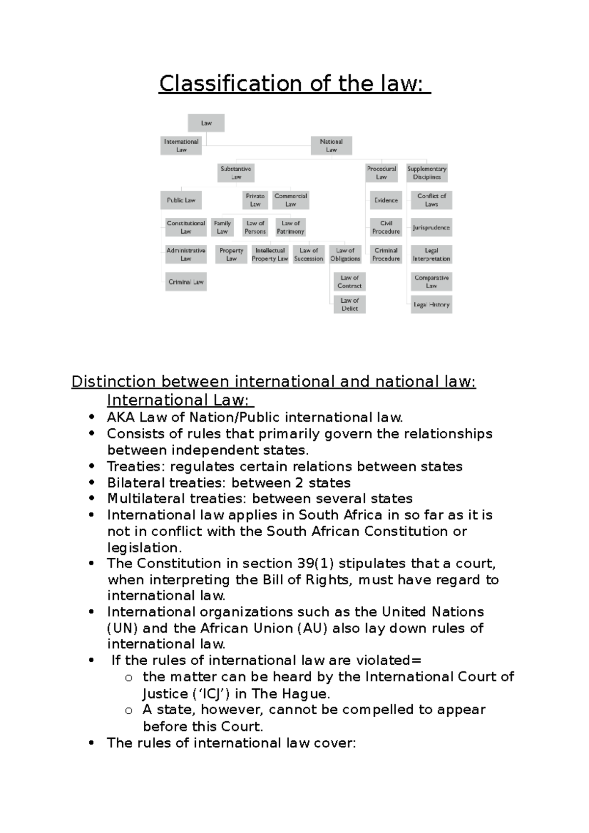 Topic 3-Classification of the law - Classification of the law ...