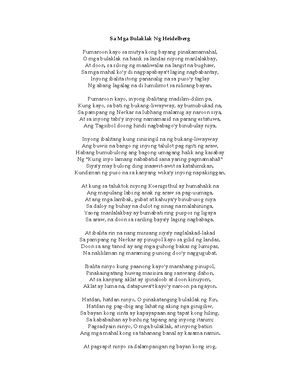 Sa Aking Mga Kabata Rizal Literature - Sa Aking Mga Kabata Kapagka ang baya’y sadyang umiibig Sa ...