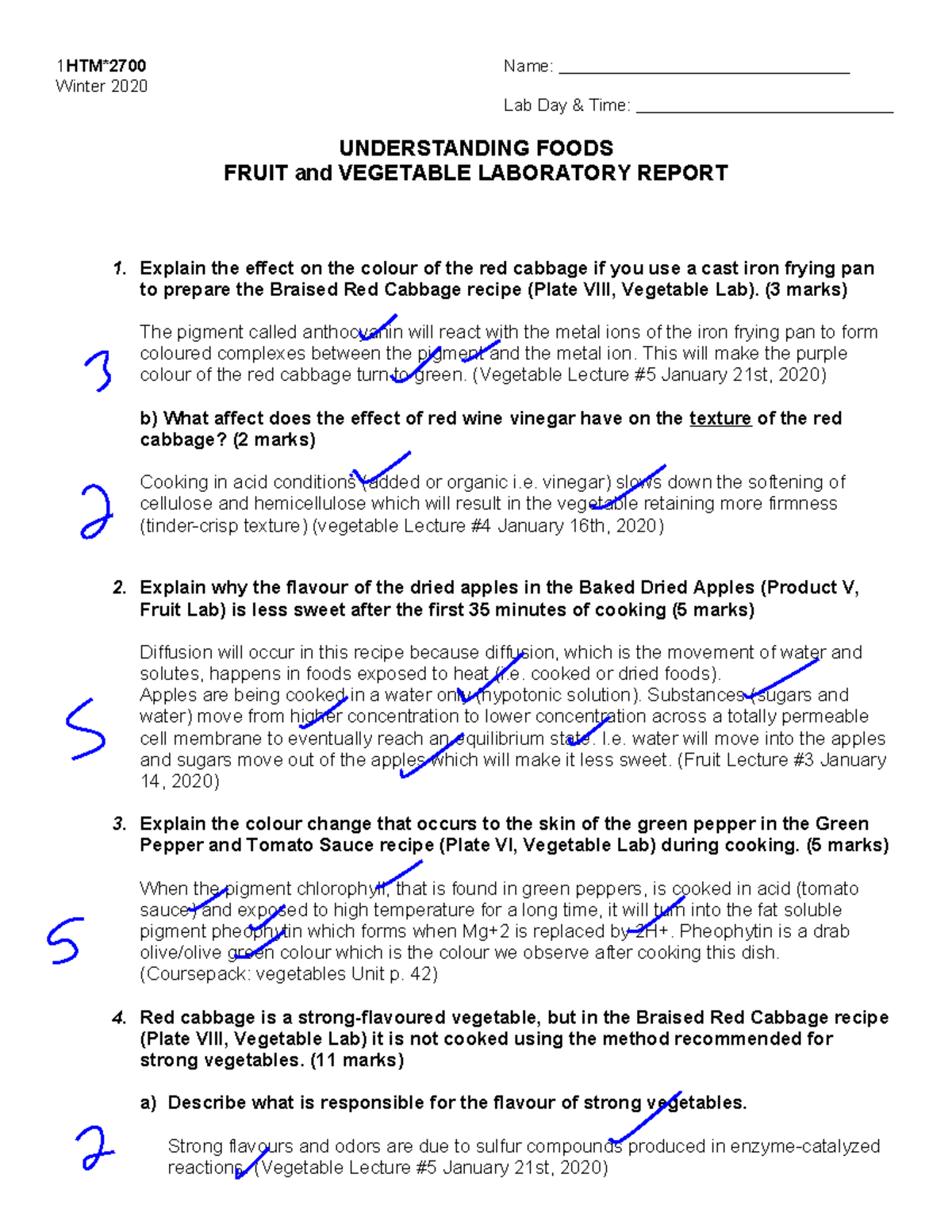 2. W20 Fruit Vegetable Lab Report.docx (annotated) - 1 HTM*2700 Name ...