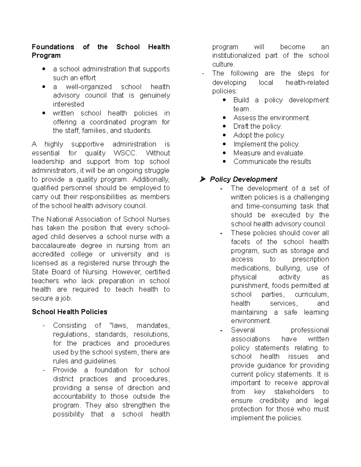 Chapter 6 - Foundations of the School Health Program - Foundations of ...