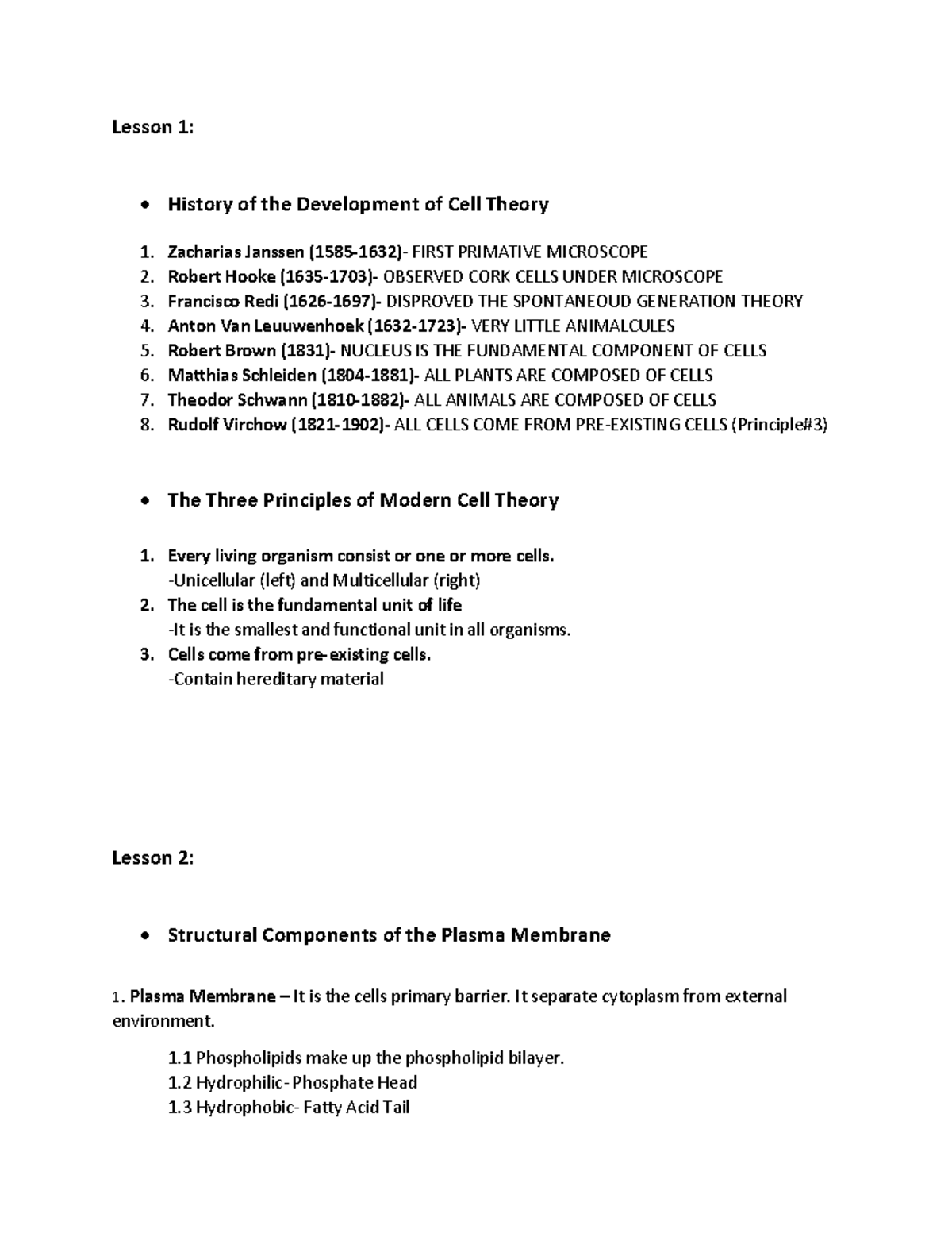 Gen Bio Reviewer - for exam - Lesson 1: History of the Development of ...